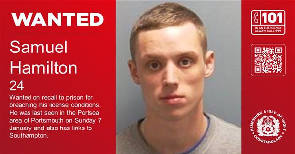 WANTED: Have you seen Samuel Hamilton who was last seen in Portsmouth and is wanted on recall to ...