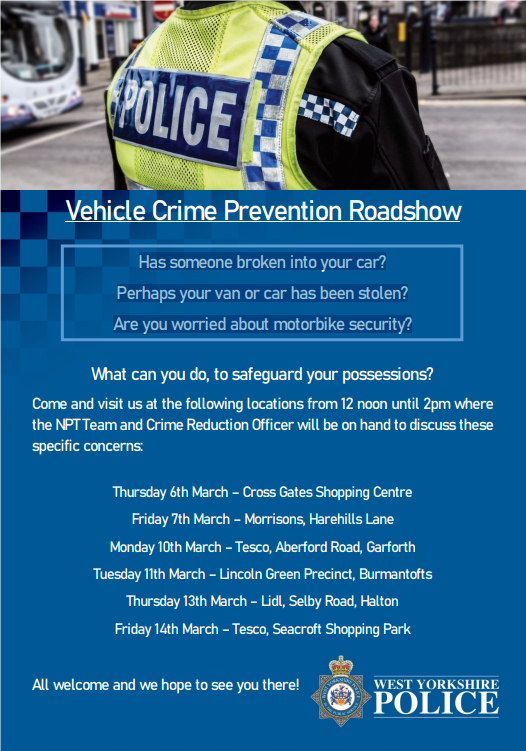 East Leeds Vehicle Crime Prevention Roadshow - West Yorkshire Community ...