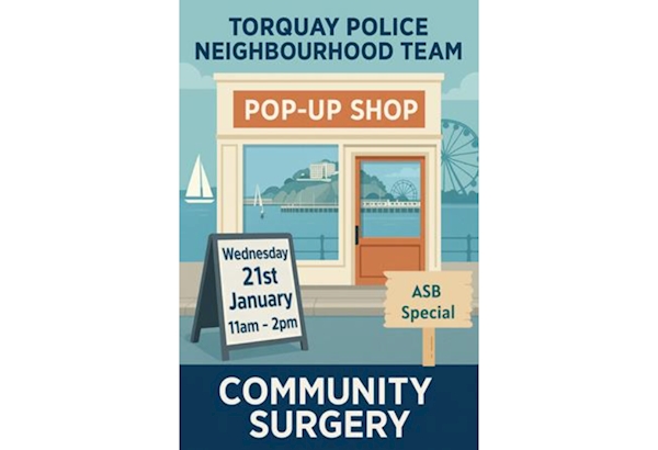 Come along to the first Torquay pop up cop shop of the new year - Devon ...